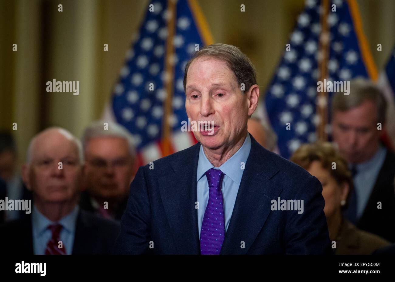 United States Senator Ron Wyden (Democrat of Oregon) offers remarks on ...