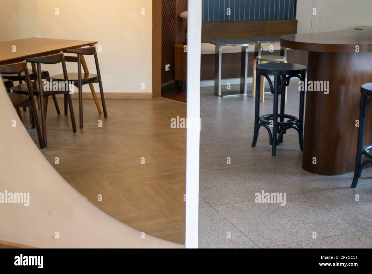 Room interior coffee shop with comfortable furniture Stock Photo - Alamy