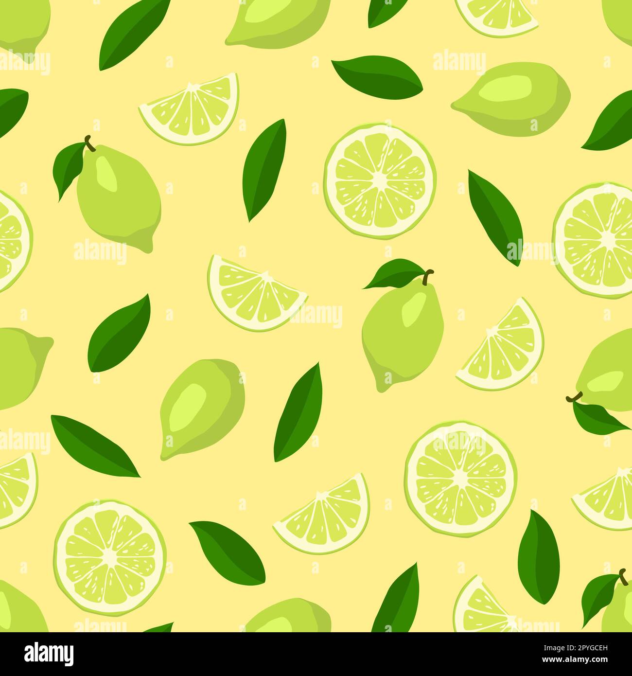Cute limes seamless pattern. Vector EPS8 illustration Stock Photo - Alamy