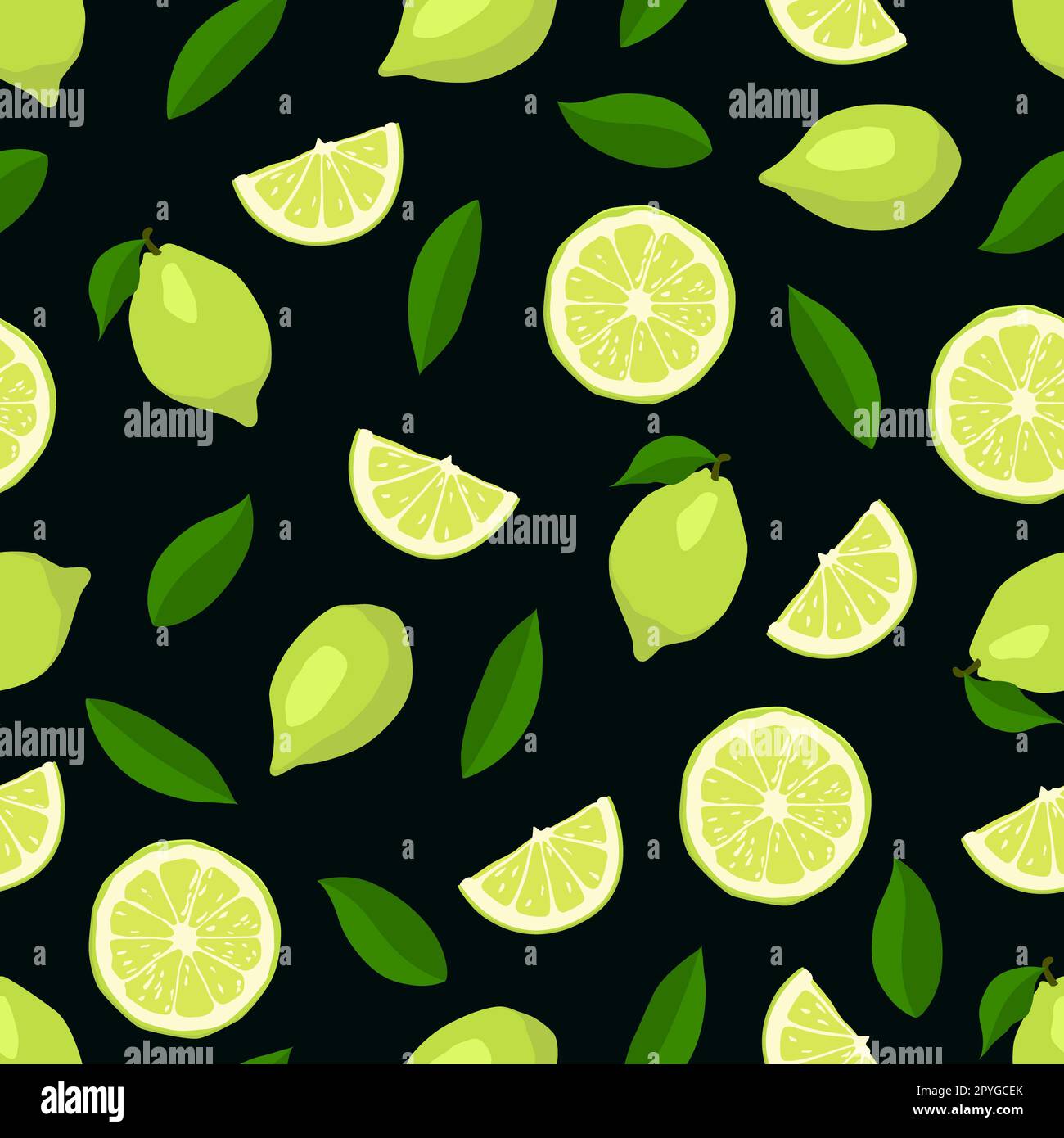 Cute limes seamless pattern. Vector EPS8 illustration Stock Photo - Alamy