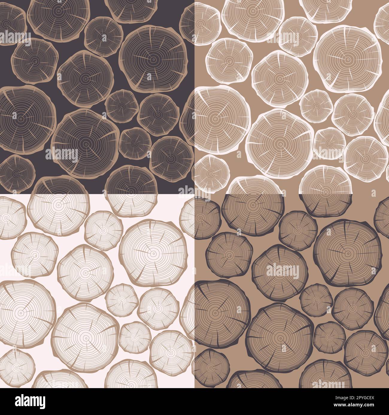 Seamless pattern with tree rings. Vector EPS8 background Stock Photo ...