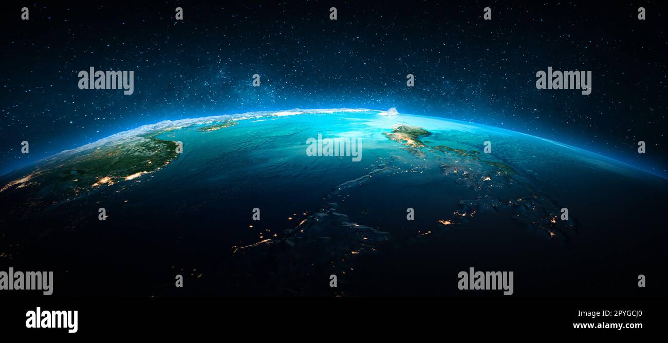 Philippines from space. Elements of this image furnished by NASA. 3d ...
