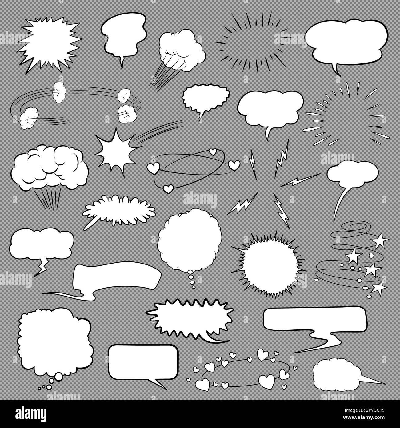 Comic bubbles and elements set. Vector EPS8 illustration Stock Photo ...