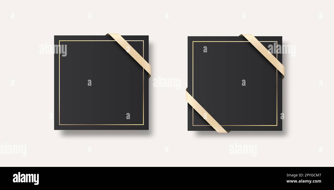 Vector Square Blank Black Card. Booklet, Postcard, Greting Card Design ...