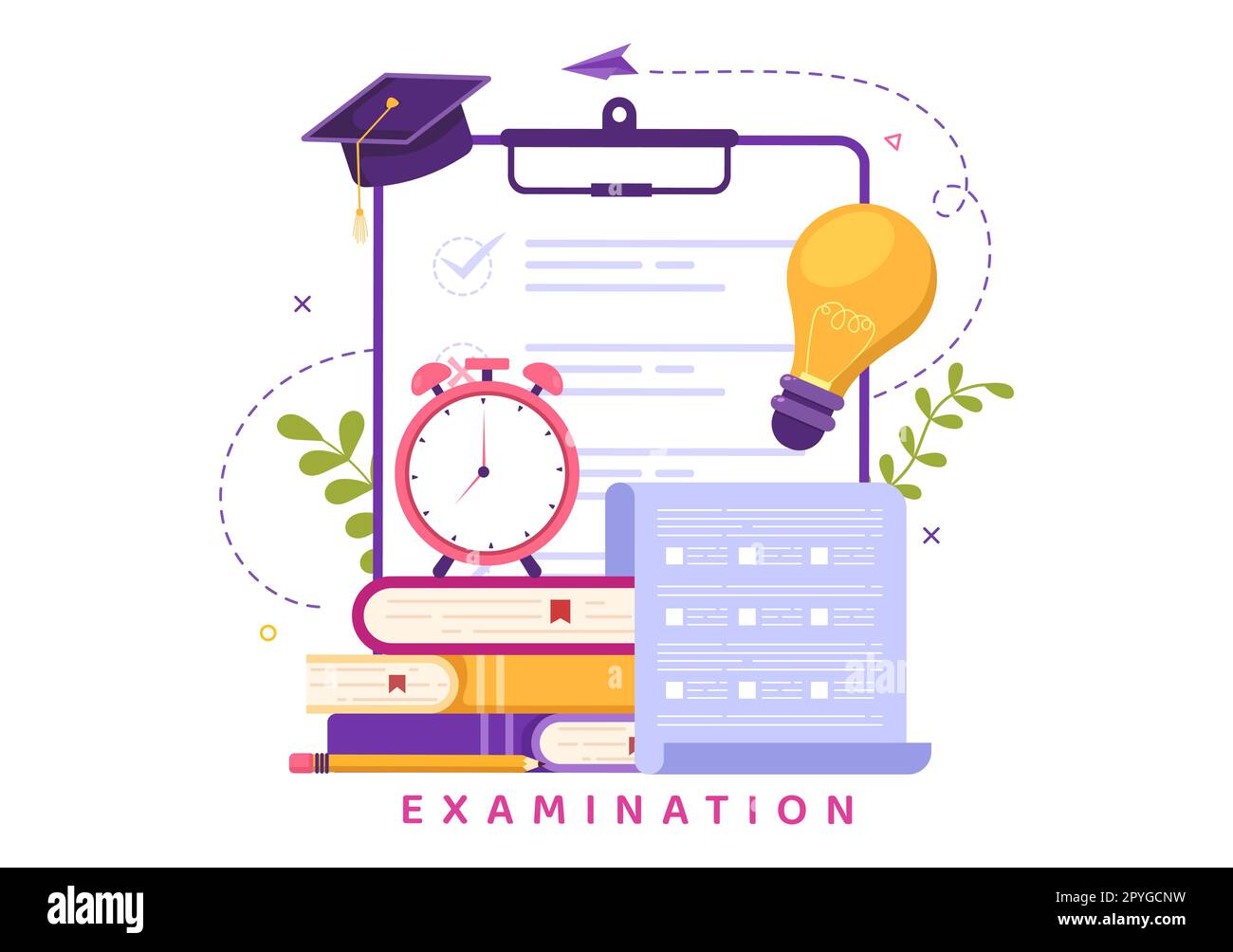 Examination Paper Illustration with Online Exam, Form, Papers Answers ...