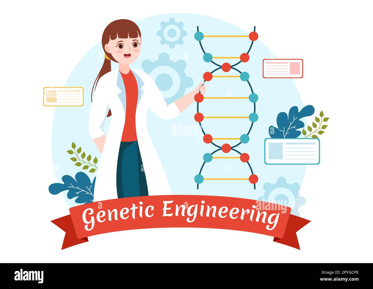 Genetic Engineering and DNA Modifications Illustration with Genetics ...