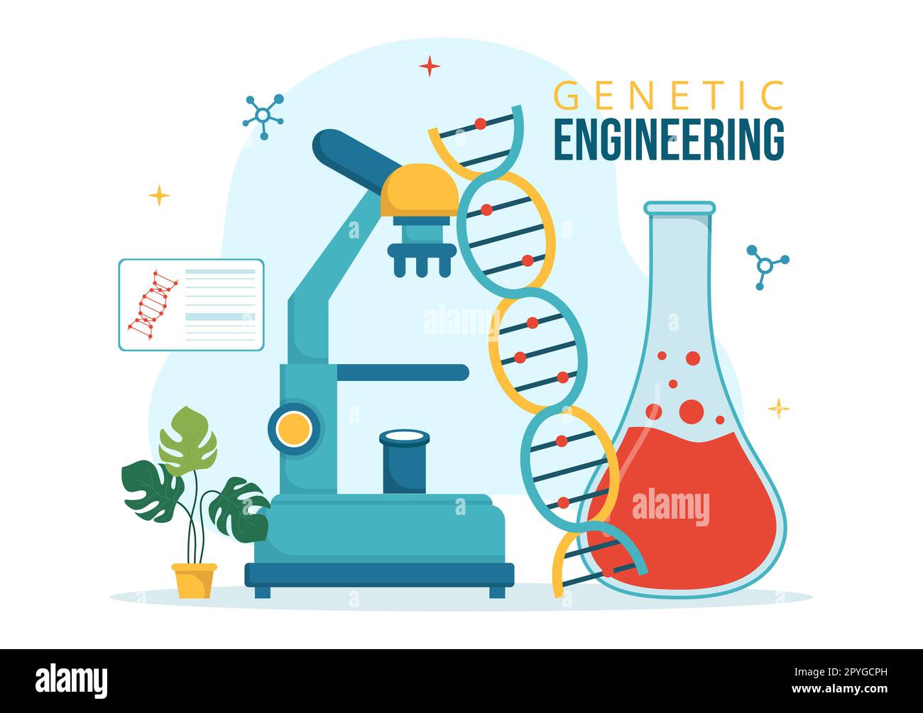 Genetic Engineering and DNA Modifications Illustration with Genetics ...
