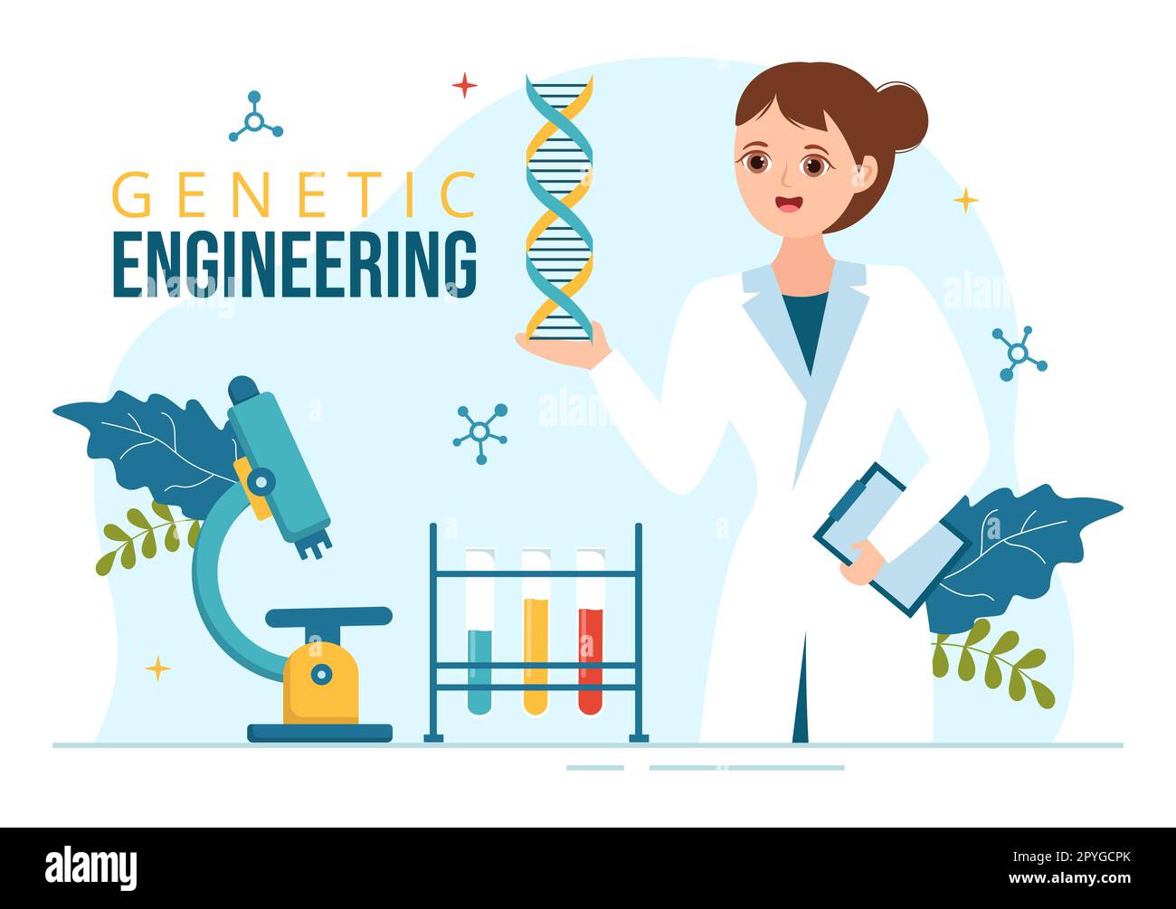 Genetic Engineering and DNA Modifications Illustration with Genetics ...