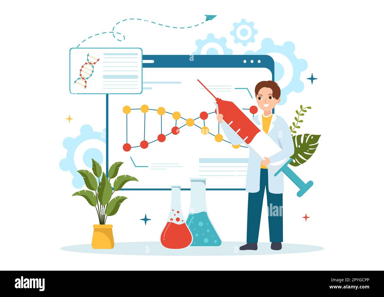 Genetic Engineering and DNA Modifications Illustration with Genetics ...