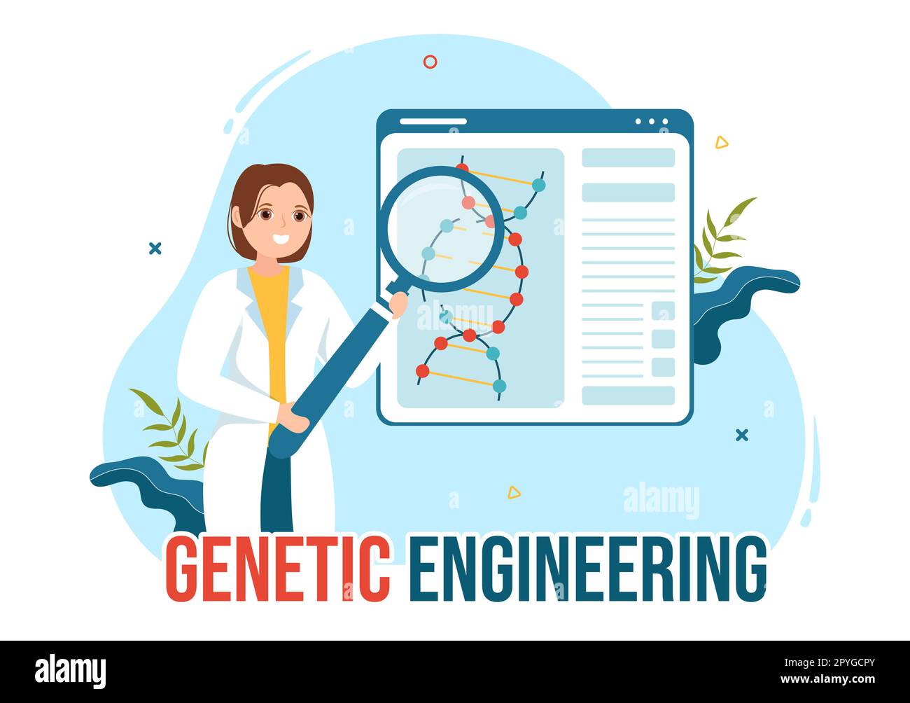 Genetic Engineering and DNA Modifications Illustration with Genetics ...