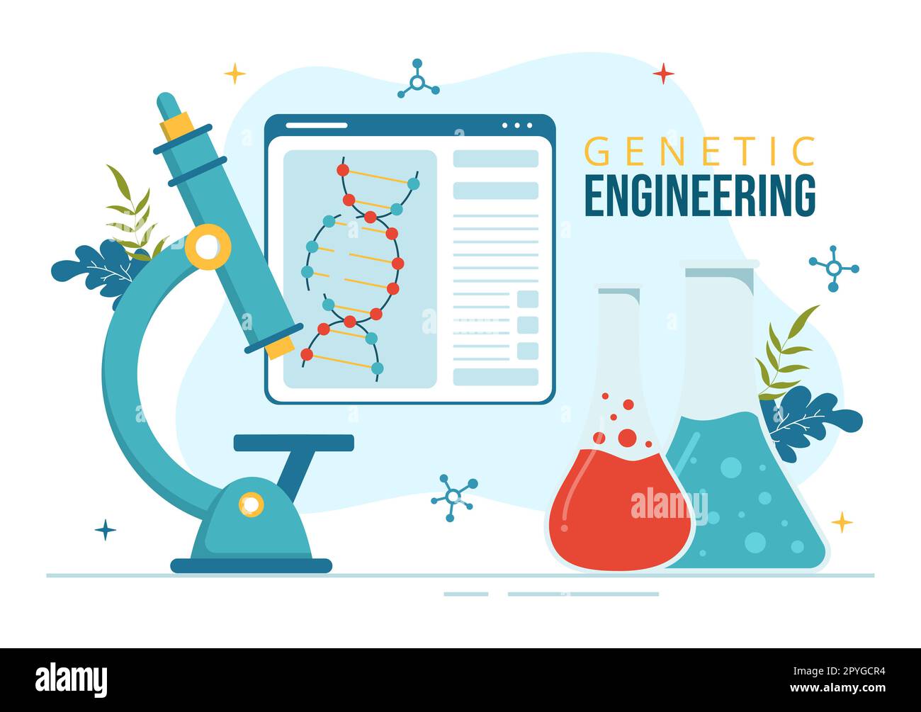 Genetic Engineering and DNA Modifications Illustration with Genetics ...