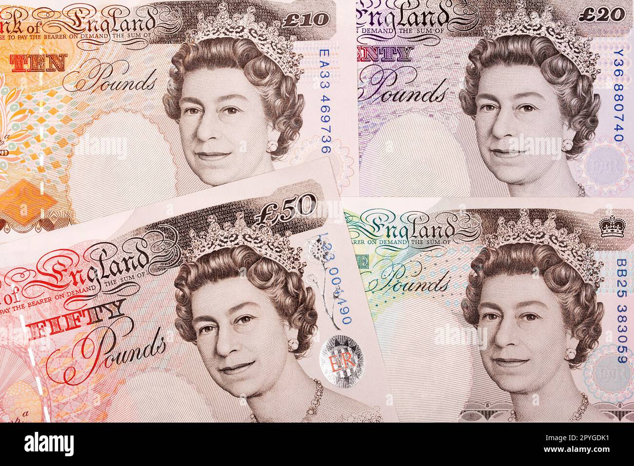 English money, older serie, a business background Stock Photo - Alamy
