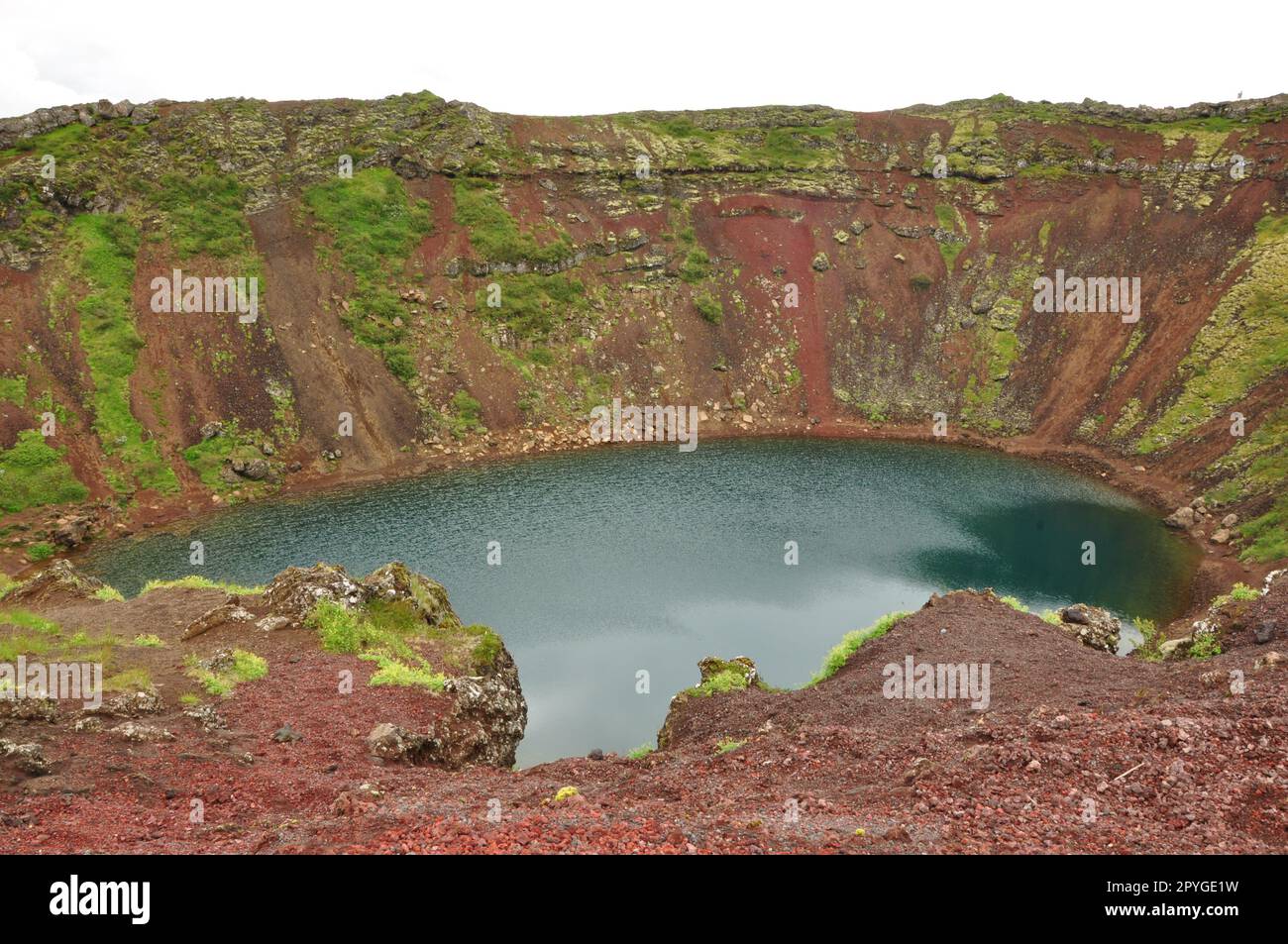 Aerial view of Kerid Crater lake in Iceland Stock Photo - Alamy