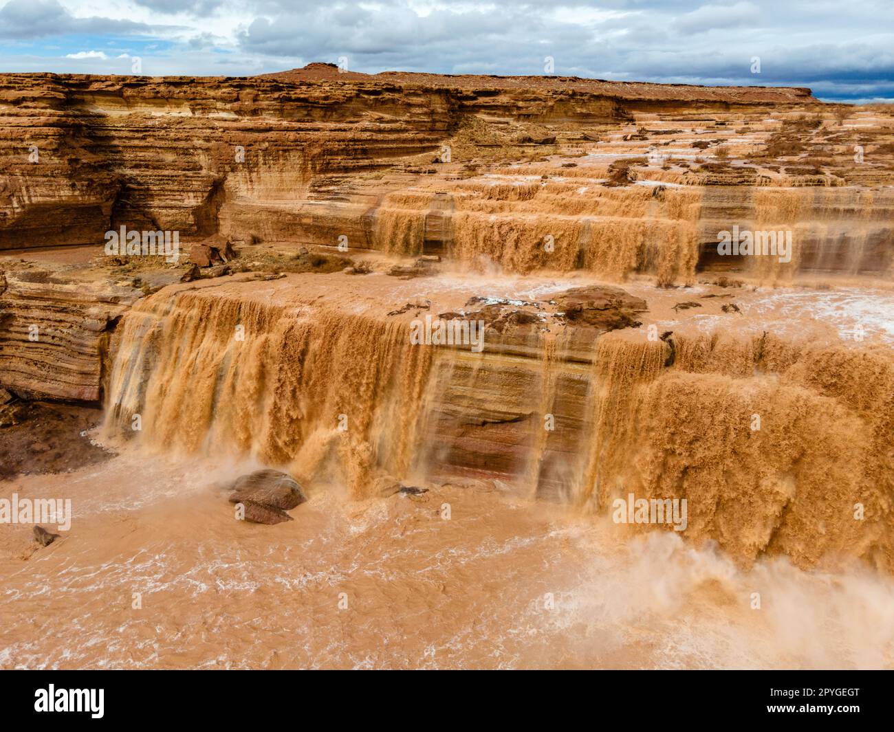 Aerial photograph of the Grand Falls of the Little Colorado River ...