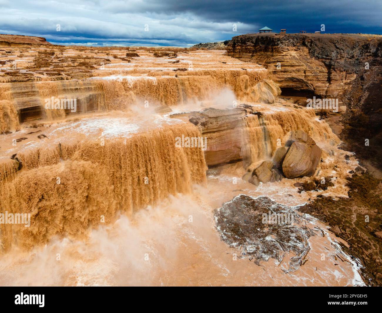 Aerial photograph of the Grand Falls of the Little Colorado River ...