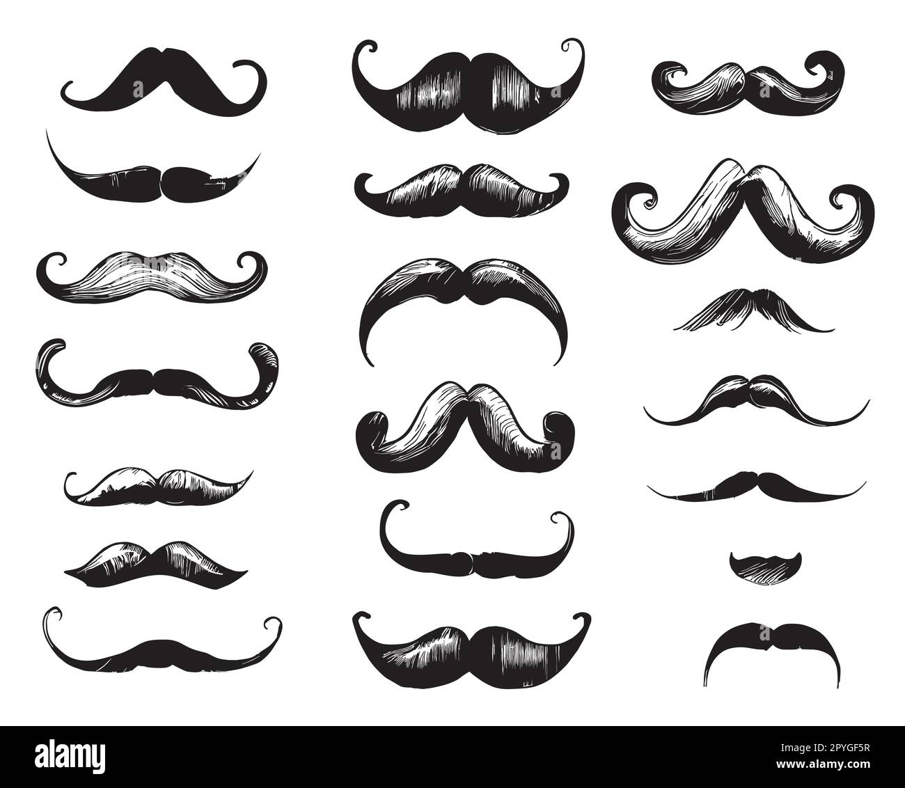 Mustache set hi-res stock photography and images - Alamy