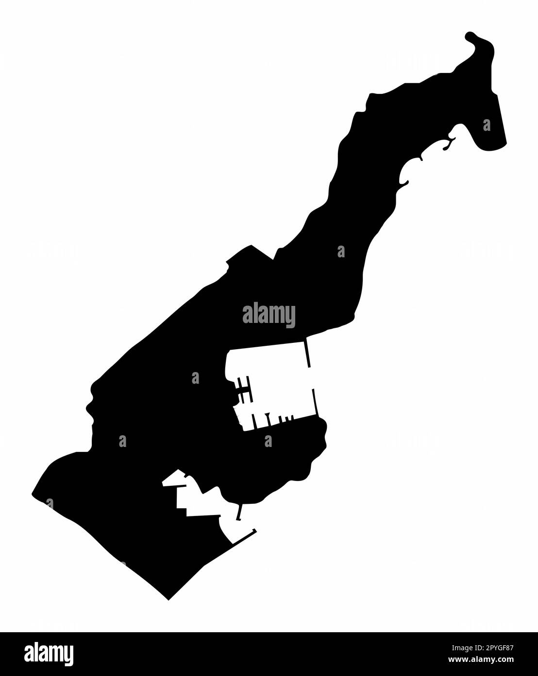 Monaco map silhouette isolated on white background Stock Vector Image ...