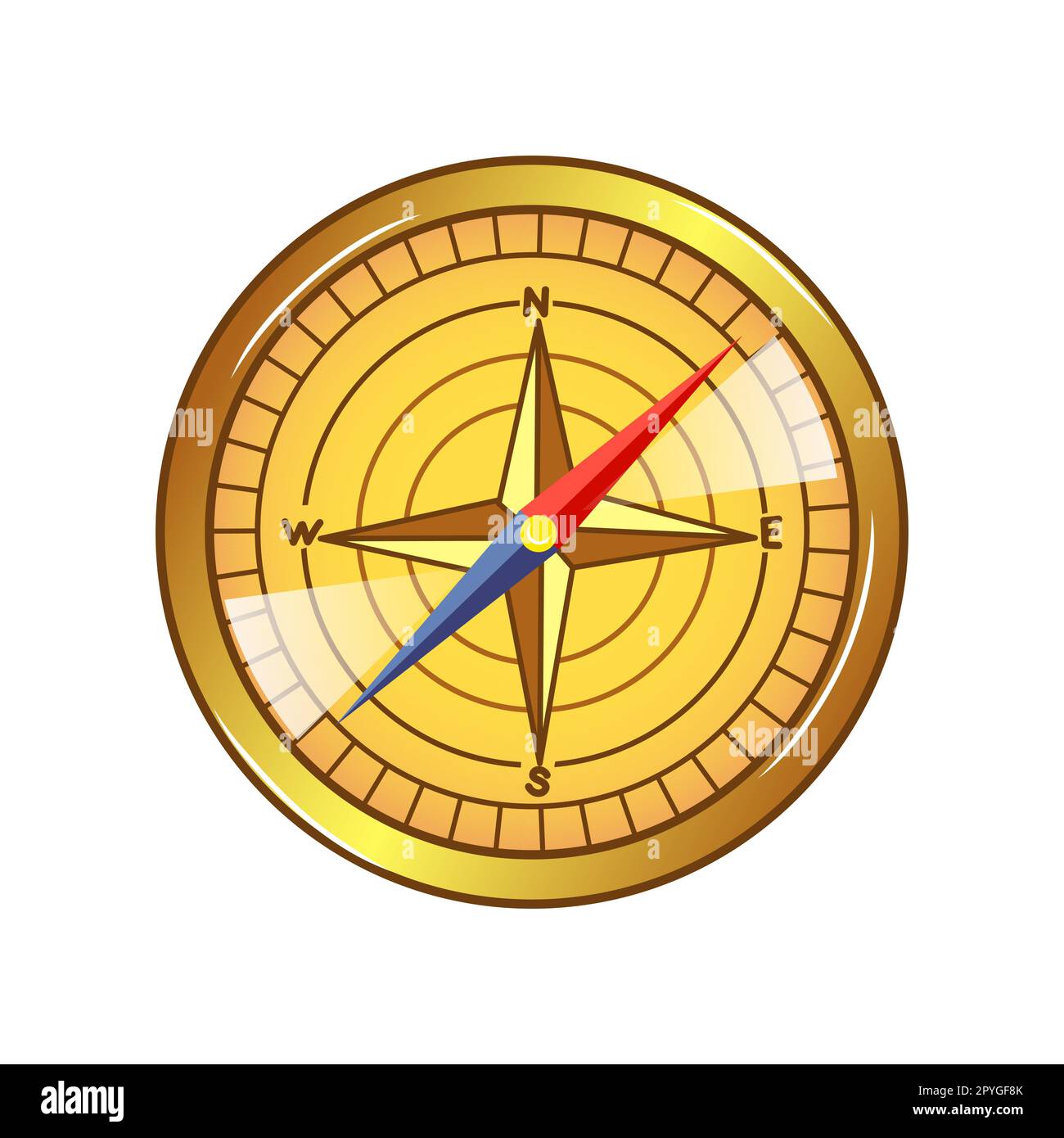 Compass Vector Illustration In Cartoon Style Isolated On White Background Stock Vector Image