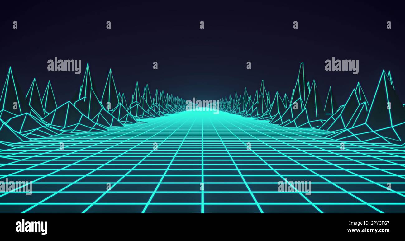 Black background blue grid hi-res stock photography and images - Alamy