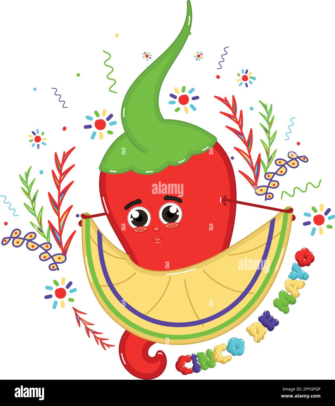 Red chili pepper cartoon Cinco de mayo Vector Stock Vector Image & Art ...