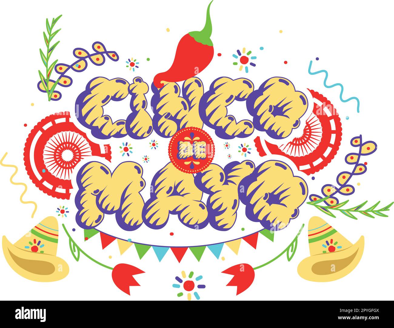 Cinco de mayo banner with typography Vector Stock Vector Image & Art ...