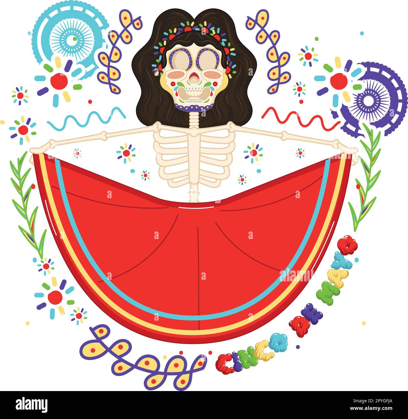 Isolated cute catrina cartoon Cinco de mayo Vector Stock Vector Image ...