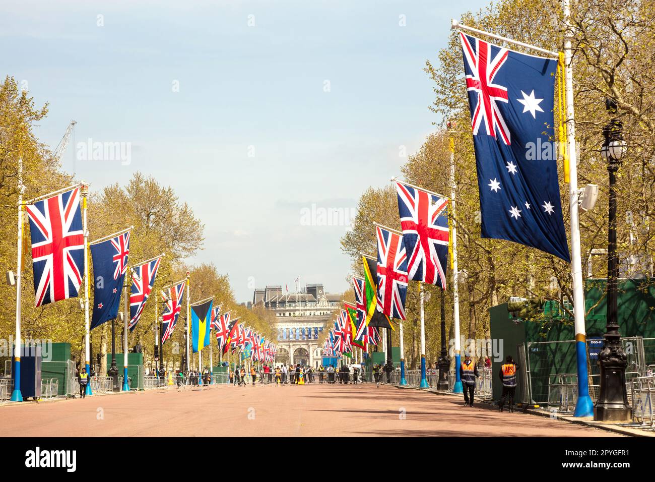 Coronation Parade Preparations in The Mall. King Charles III Coronation ...