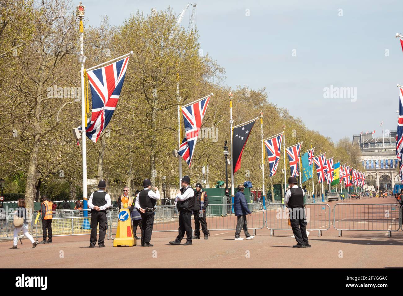 Coronation Parade Preparations in The Mall. King Charles III Coronation ...