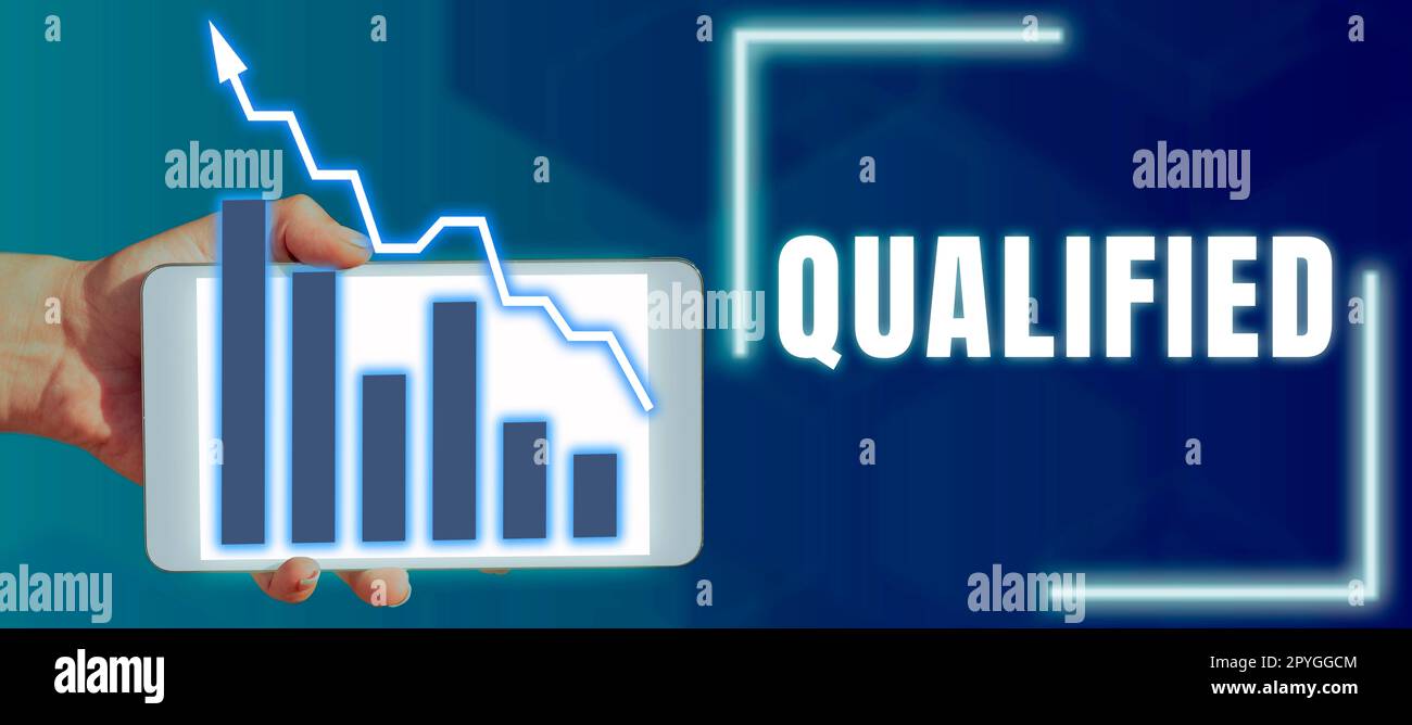 Text caption presenting Qualified. Business idea Officially trained to ...