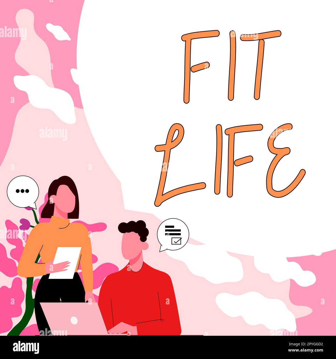 Text showing inspiration Fit Life. Business concept maintaining a ...
