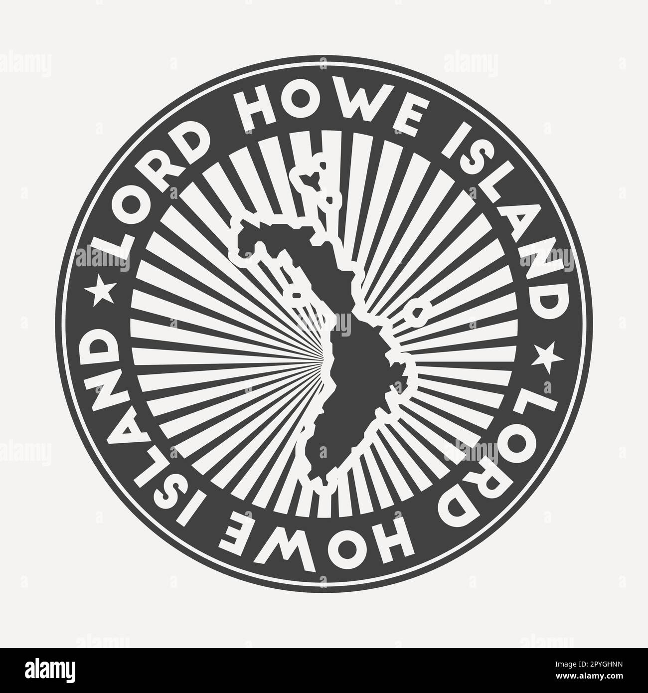 Lord Howe Island round logo. Vintage travel badge with the circular ...