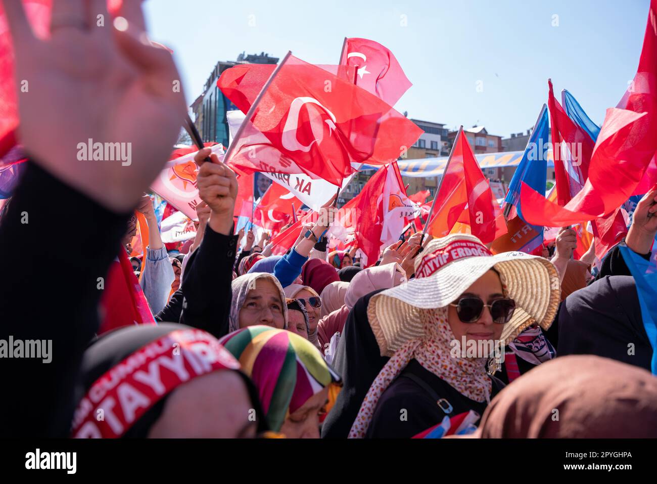 Rize Turkey 3th May 2023 Supporters Of The Turkish President Recep
