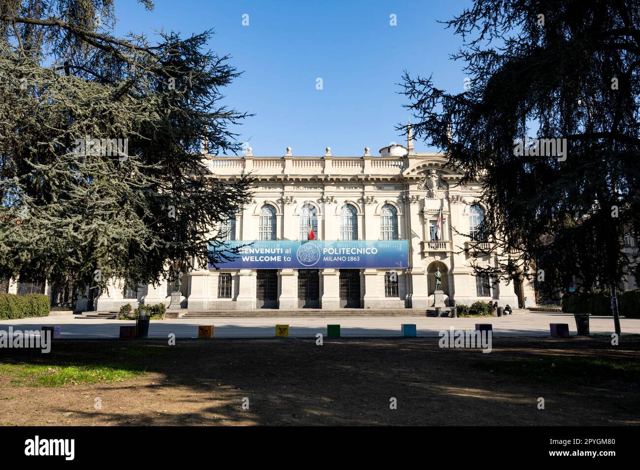 Façade of Polytechnic University of Milan, main campus called "Milan ...