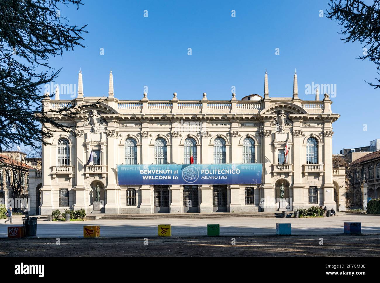 Façade of Polytechnic University of Milan, main campus called "Milan ...