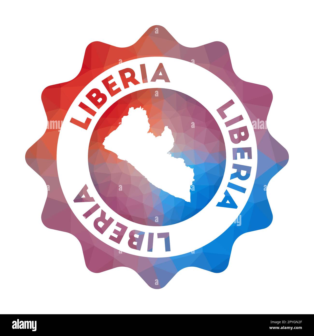 Liberia low poly logo. Colorful gradient travel logo of the country in ...