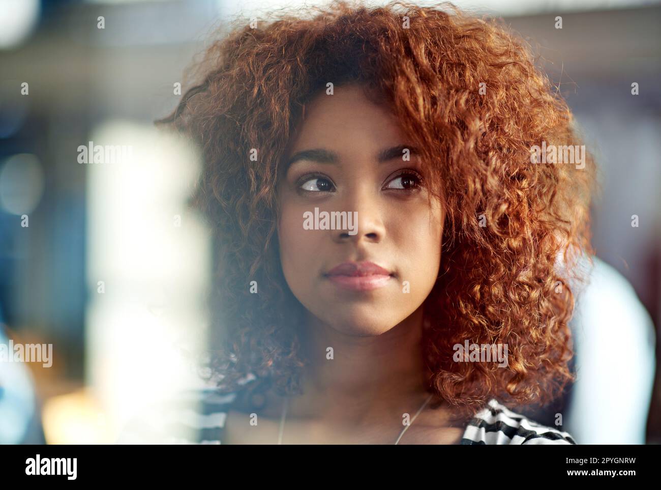 Career focus. Shout of a thoughtful looking young business person in an ...