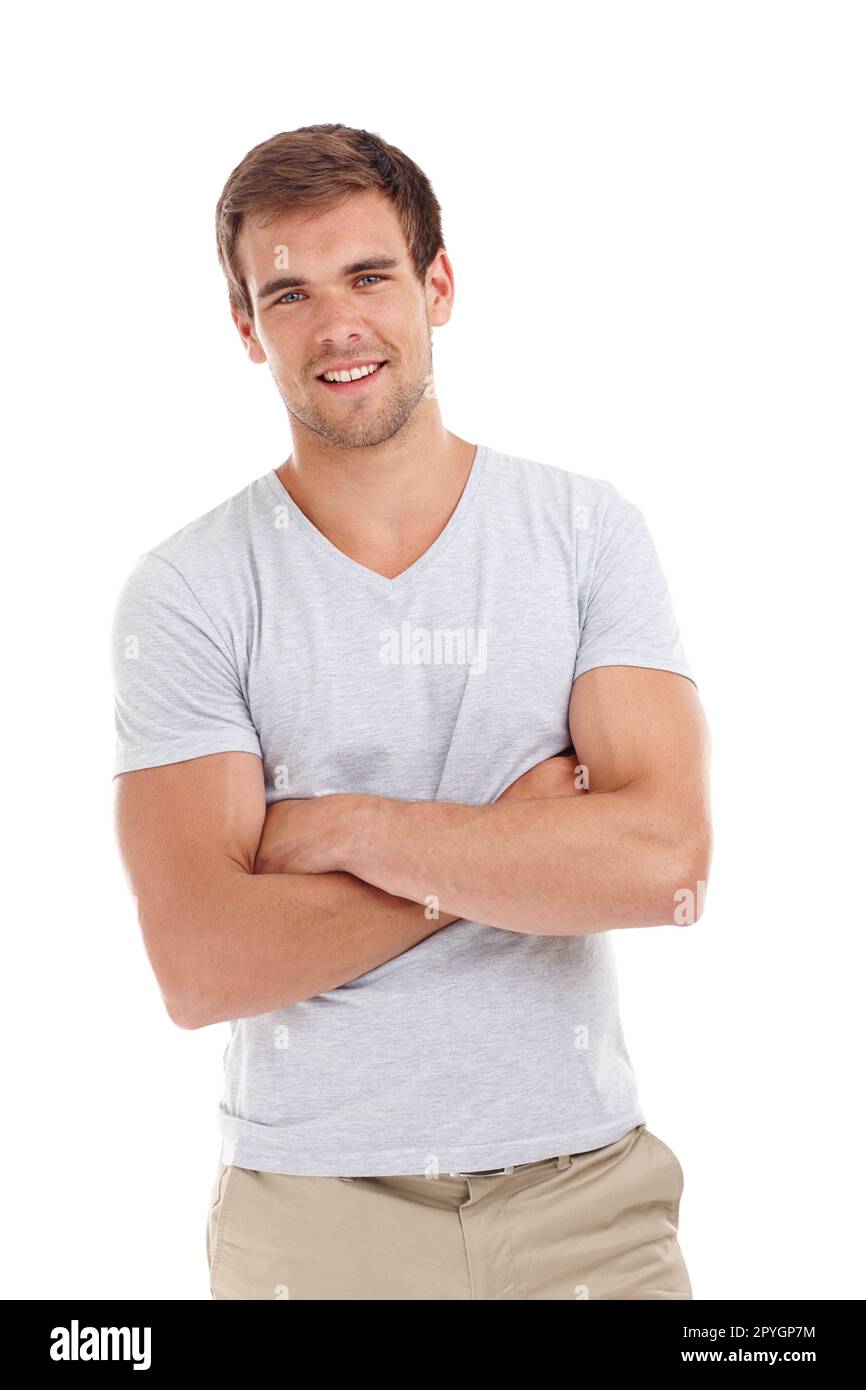 Man crossing arms hi-res stock photography and images - Alamy