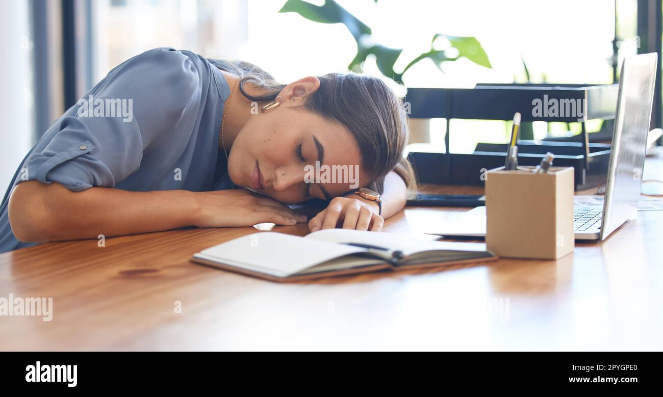 Woman sleeping desk hi-res stock photography and images - Alamy