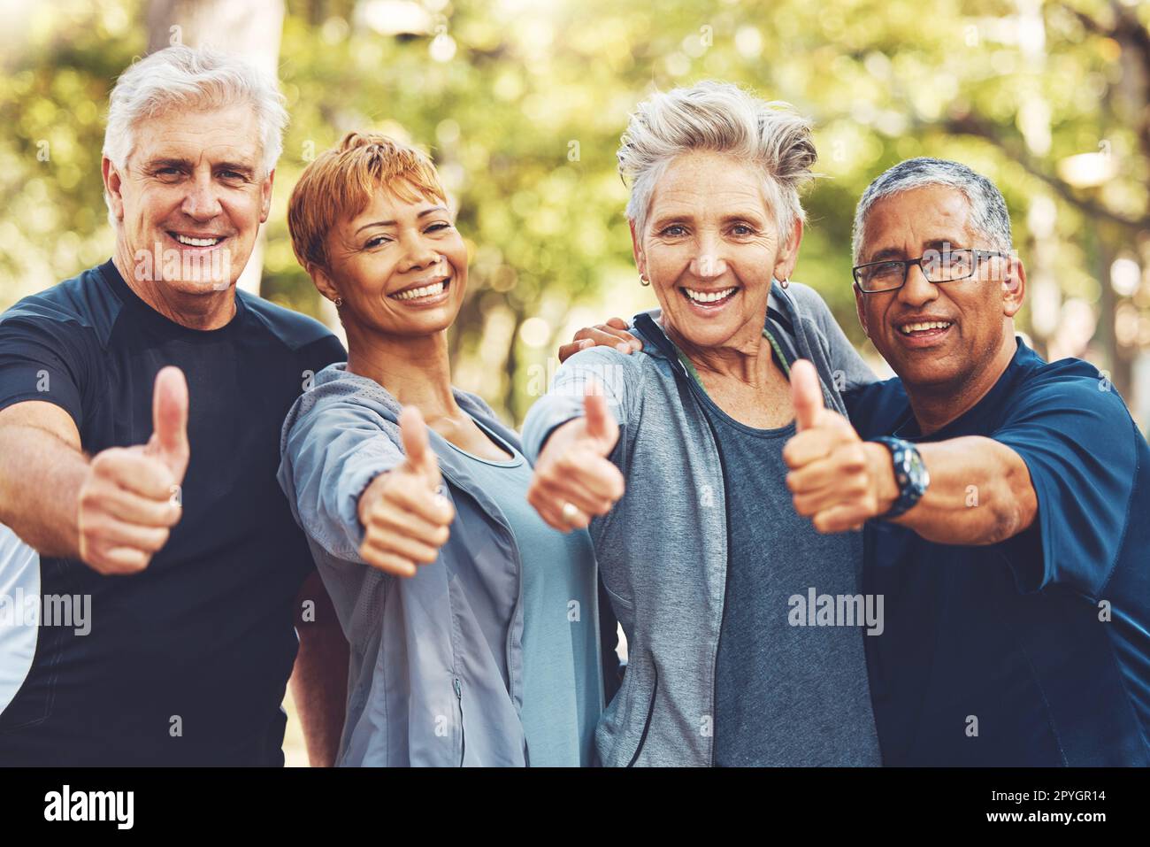 Happy Diverse Elderly People