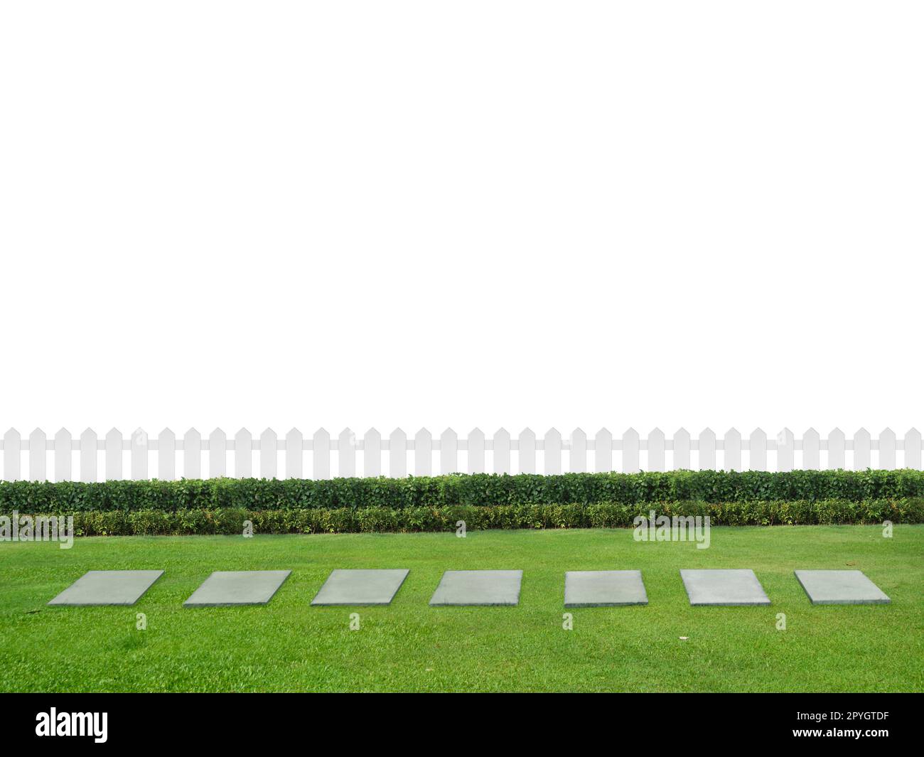 Empty backyard isolated on white background with copy space Stock Photo ...