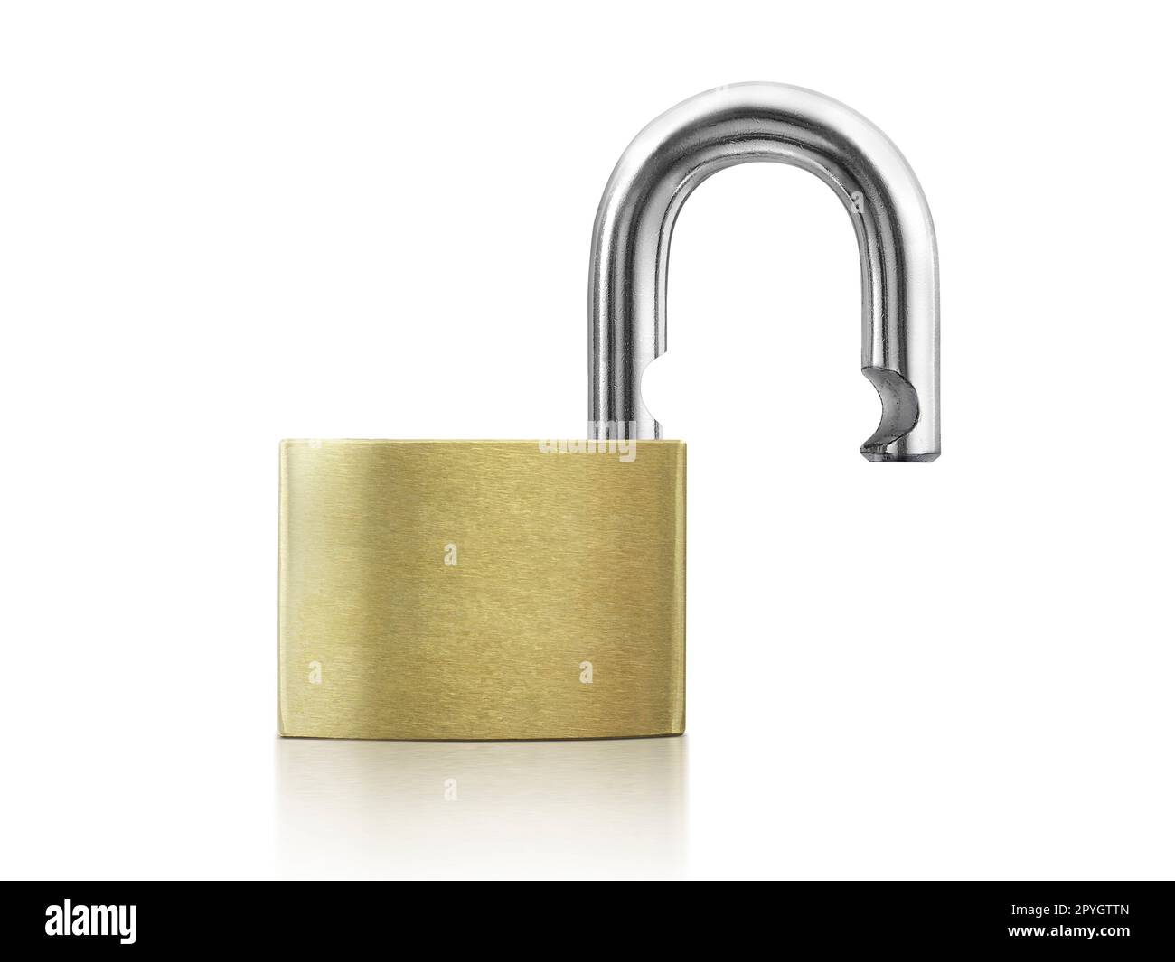 An unlocked lock on white background Stock Photo - Alamy