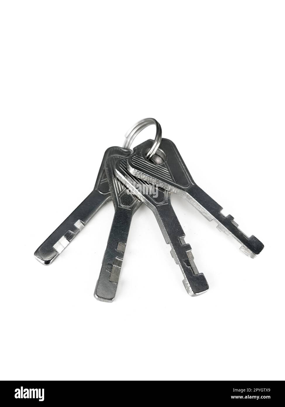 Closeup key on silver Cut Out Stock Images & Pictures - Alamy