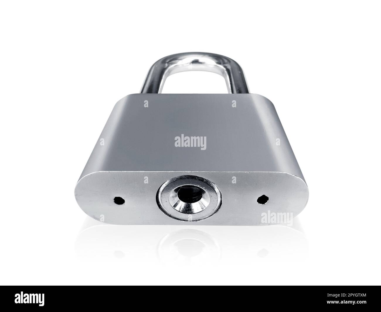 Locked Silver Padlock on a white background Stock Photo - Alamy