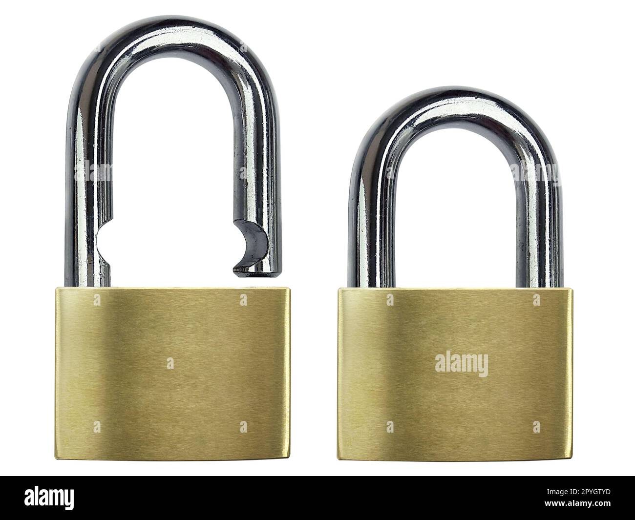 Locked and unlocked Padlock. isolated on white background Stock Photo ...