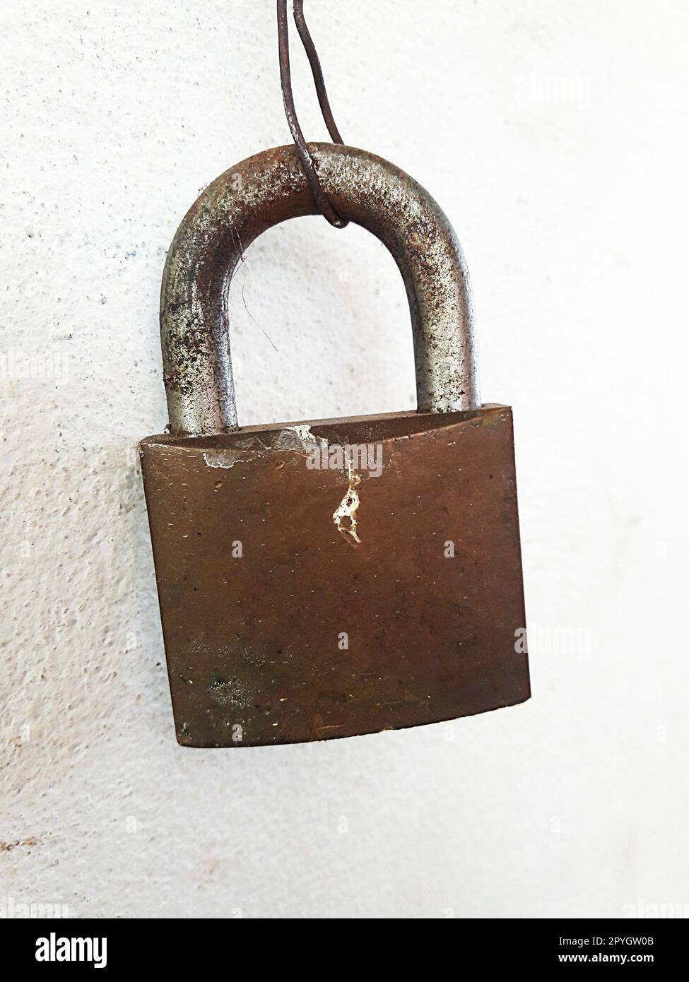 Old Lock on white background Stock Photo - Alamy