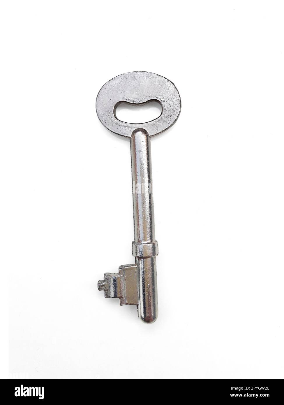 Silver key isolated on white background Stock Photo - Alamy