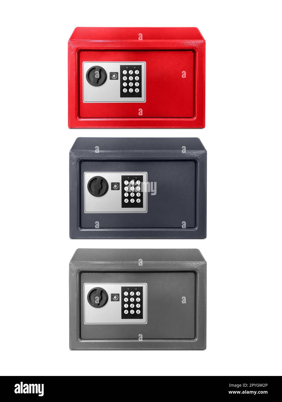 Steel bank safe on a white background Stock Photo - Alamy