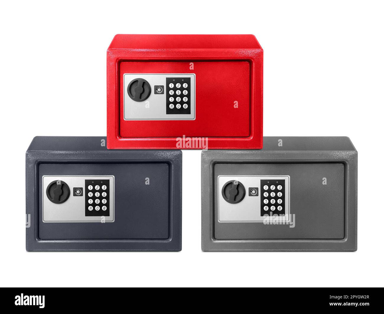 Steel bank safe on a white background Stock Photo - Alamy