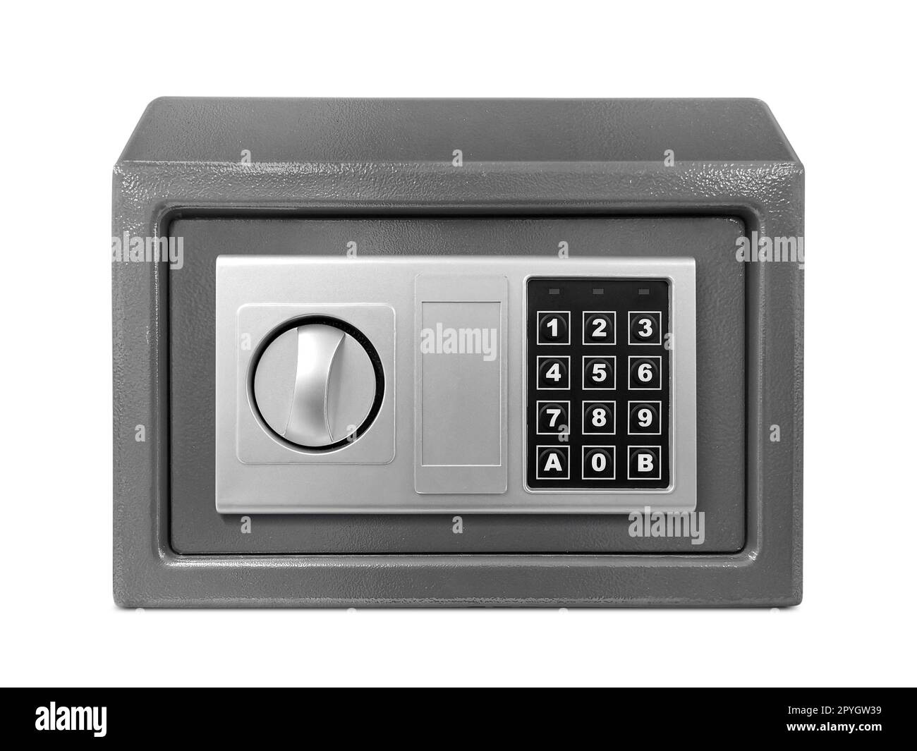 Steel bank safe on a white background Stock Photo - Alamy