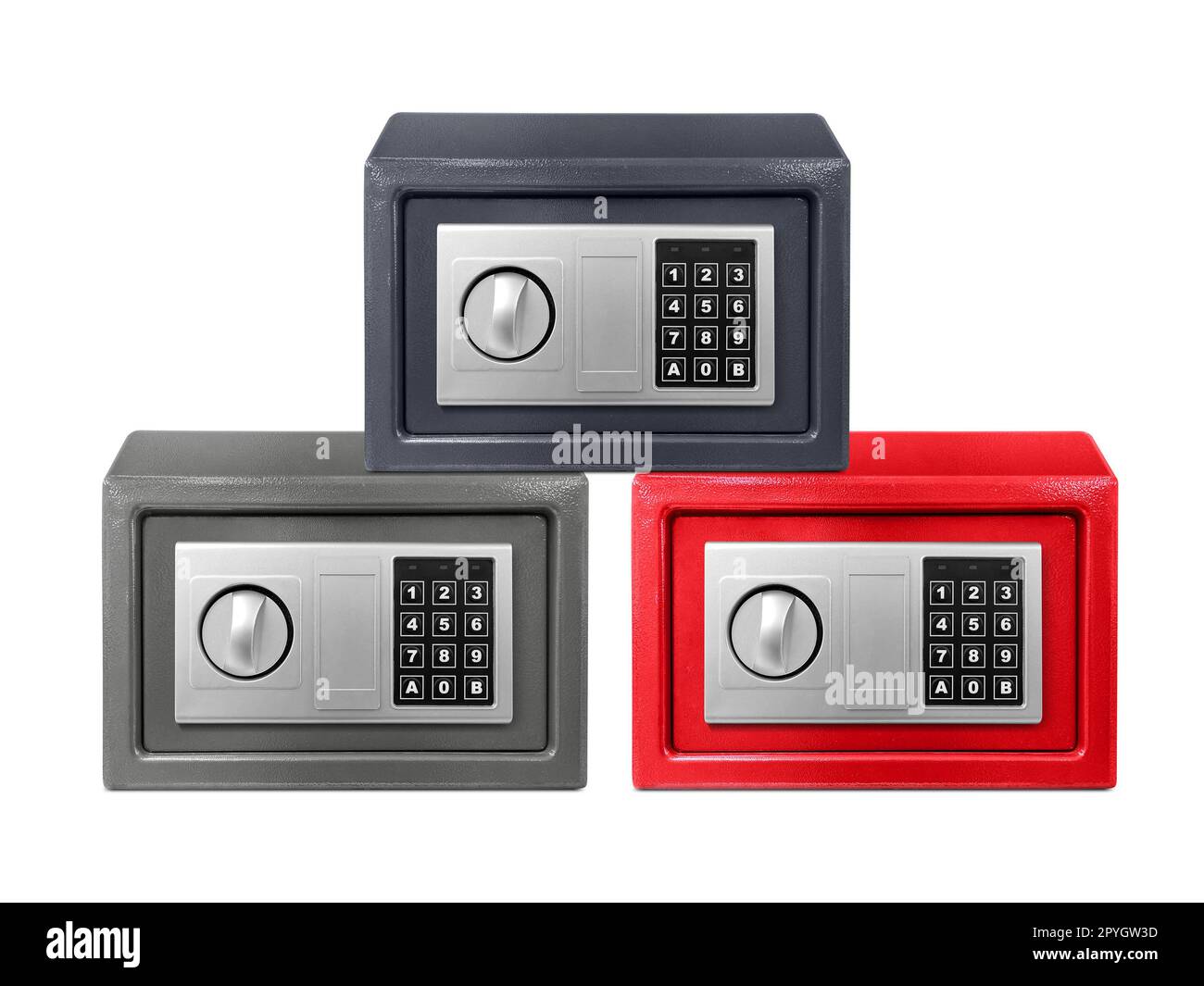 Steel bank safe on a white background Stock Photo - Alamy